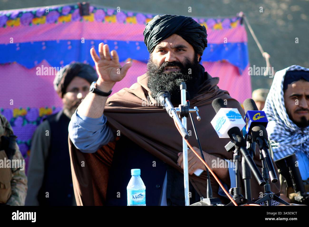 FILE - Acting interior minister Sirajuddin Haqqani, speaks during the ...