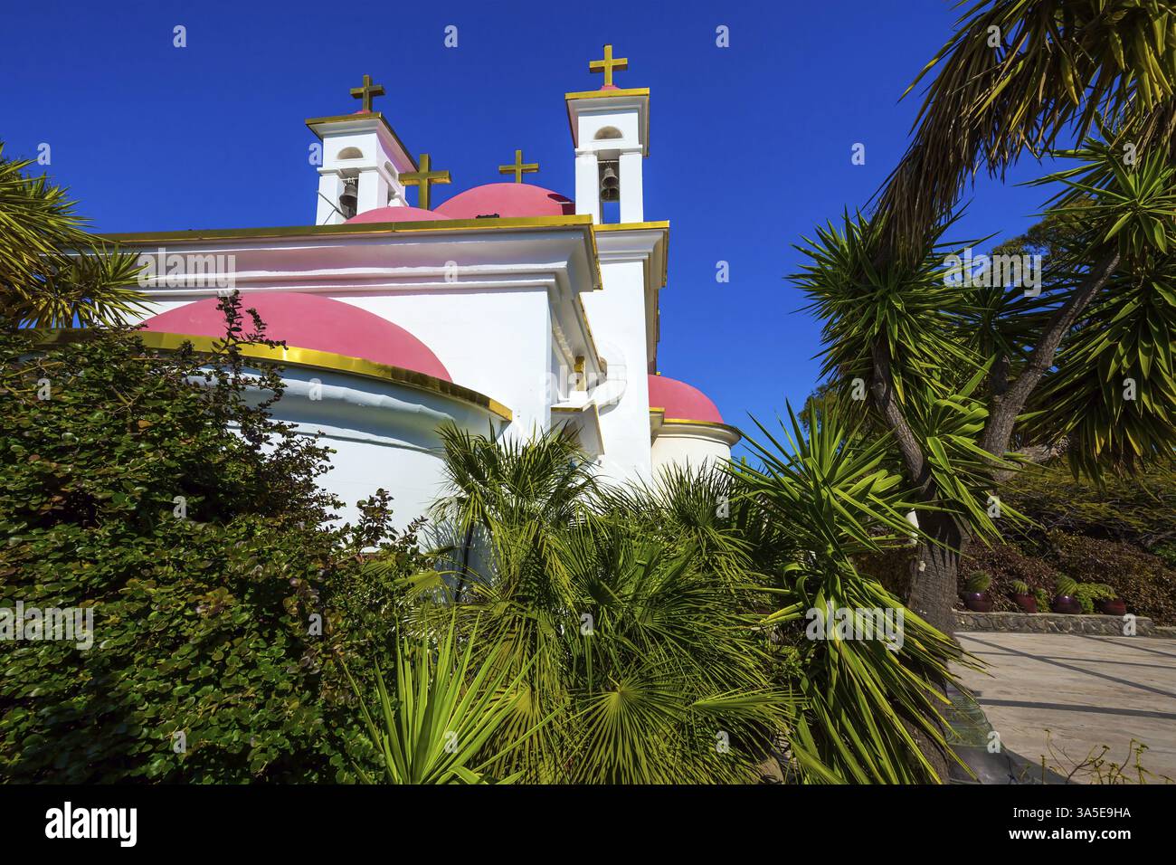 Capernaum, Lake Tiberias. Israel. Place of worship and pilgrimage. The ...