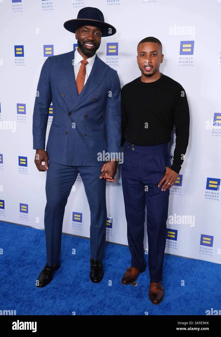 Elliot Cooper, left, and Greg Mathis Jr. arrive at the Human Rights ...