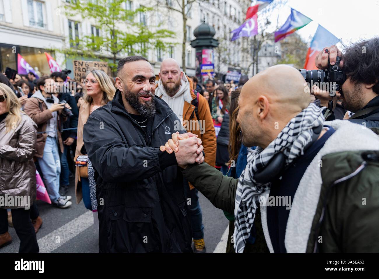 French rapper Medine at the march against racism organized in Paris on ...