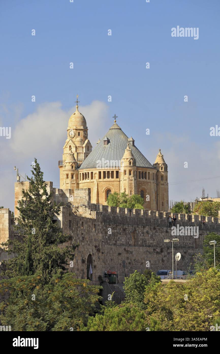 The Church in Jerusalem. Battlements of Jerusalem surrounded by ...