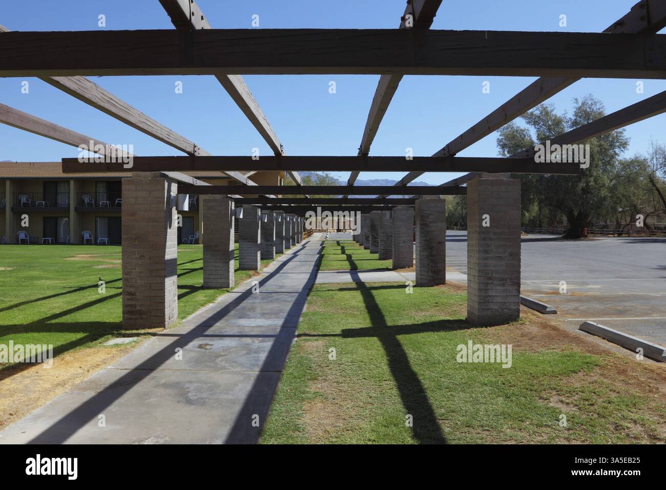 Not completed gallery transition between hotel buildings Stock Photo ...