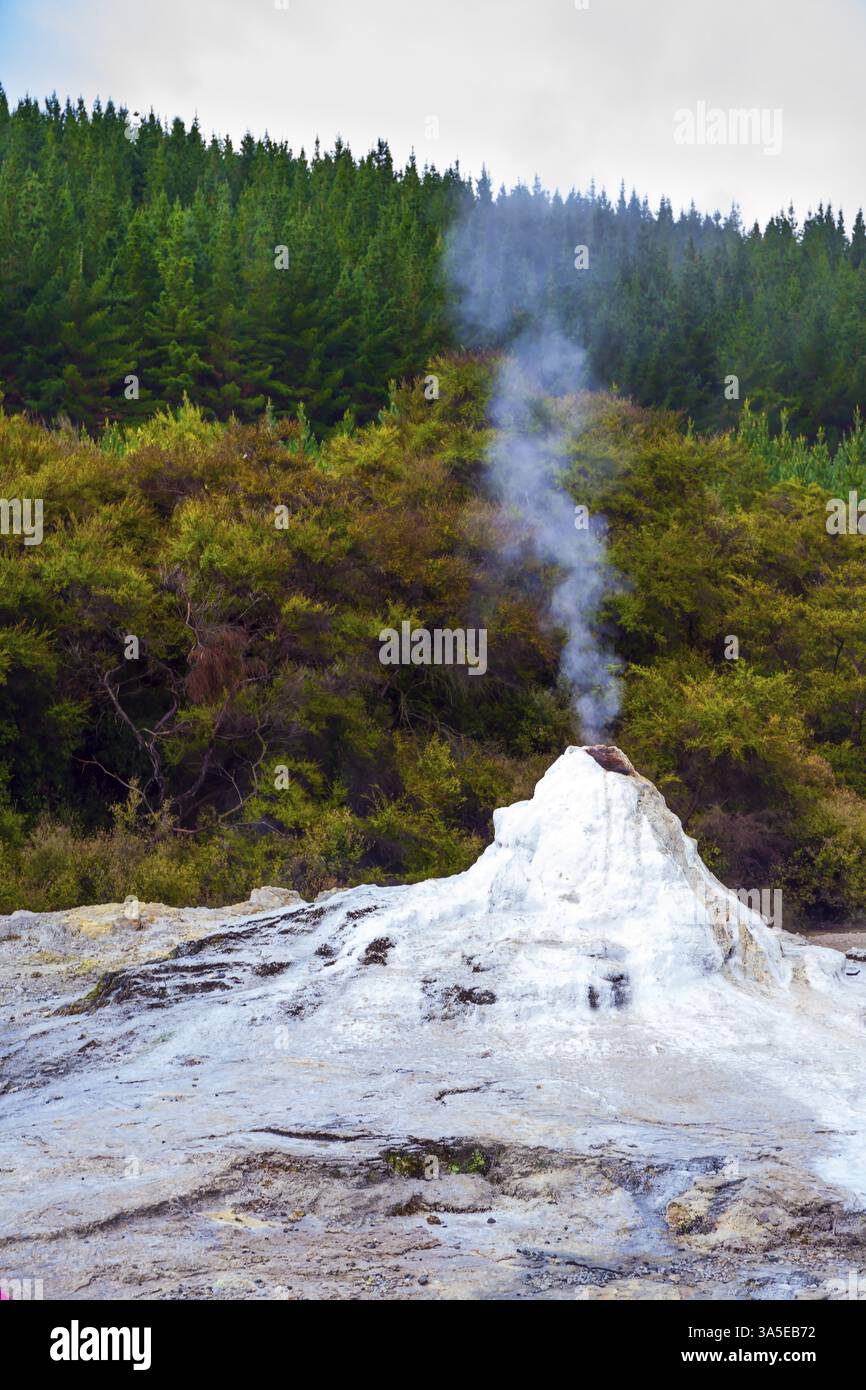 Volcanic vapor. The beginning of a daily eruption. The world famous ...