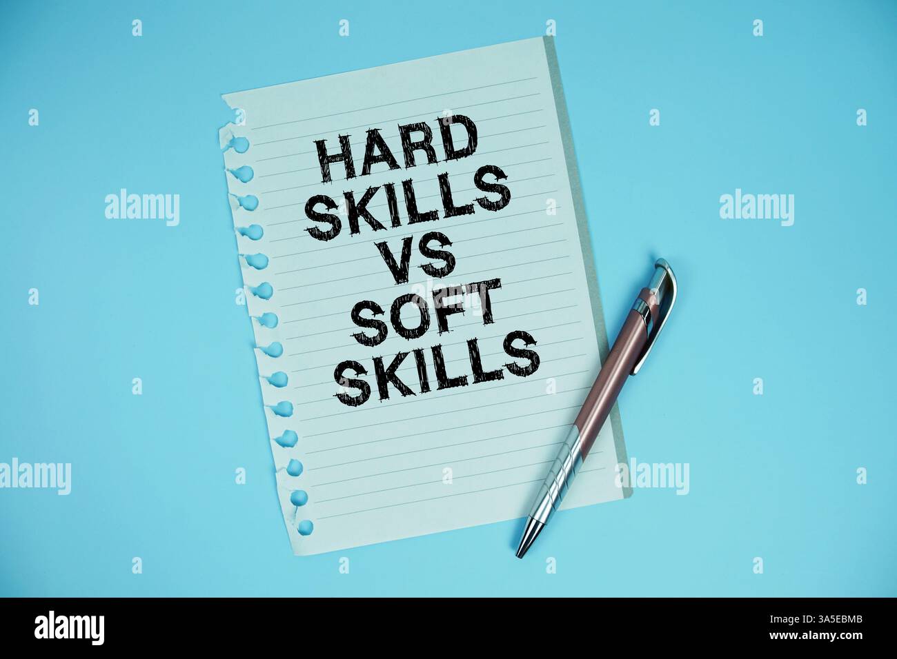 Hard Skills Vs Soft Skills text written on paper with pen on blue ...
