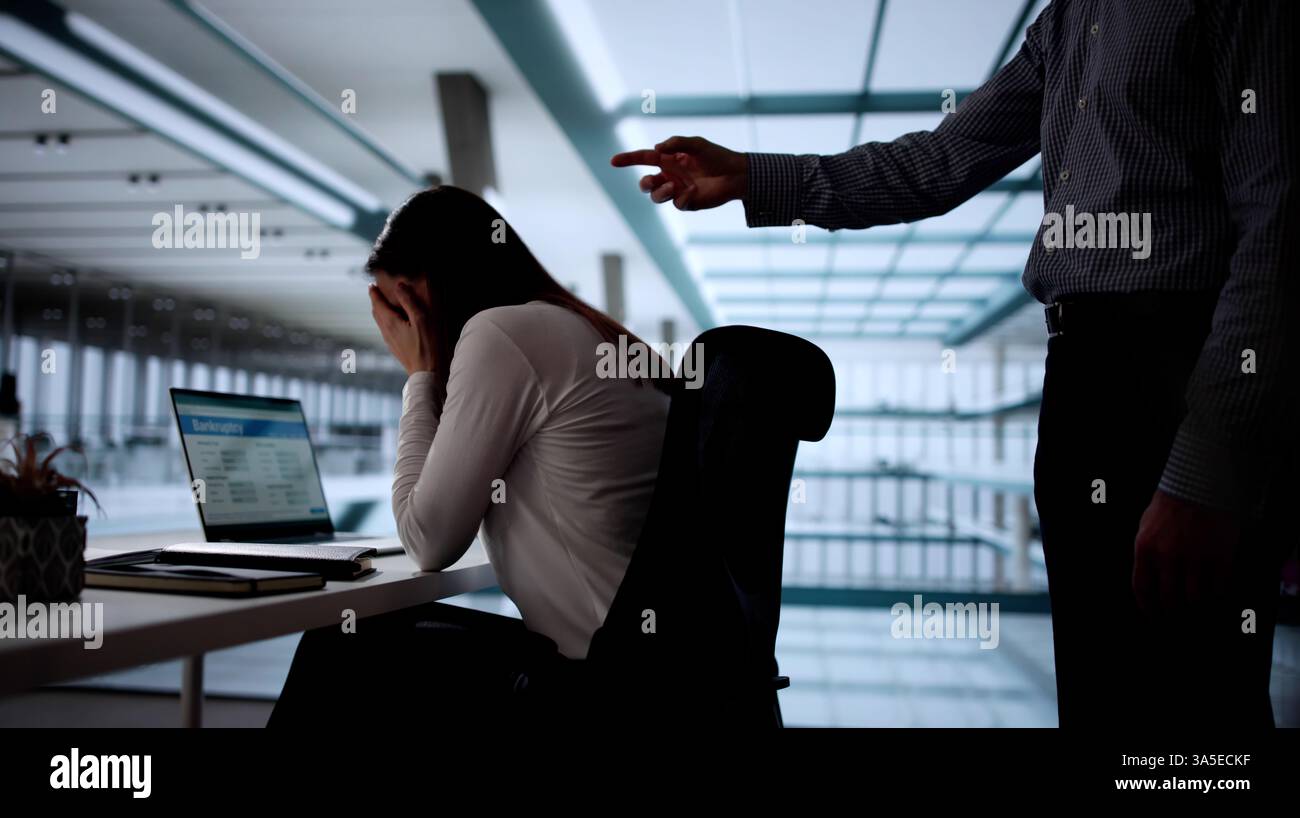 Photo Title: Angry Boss Harassing Office Workers, Causing Stress and ...