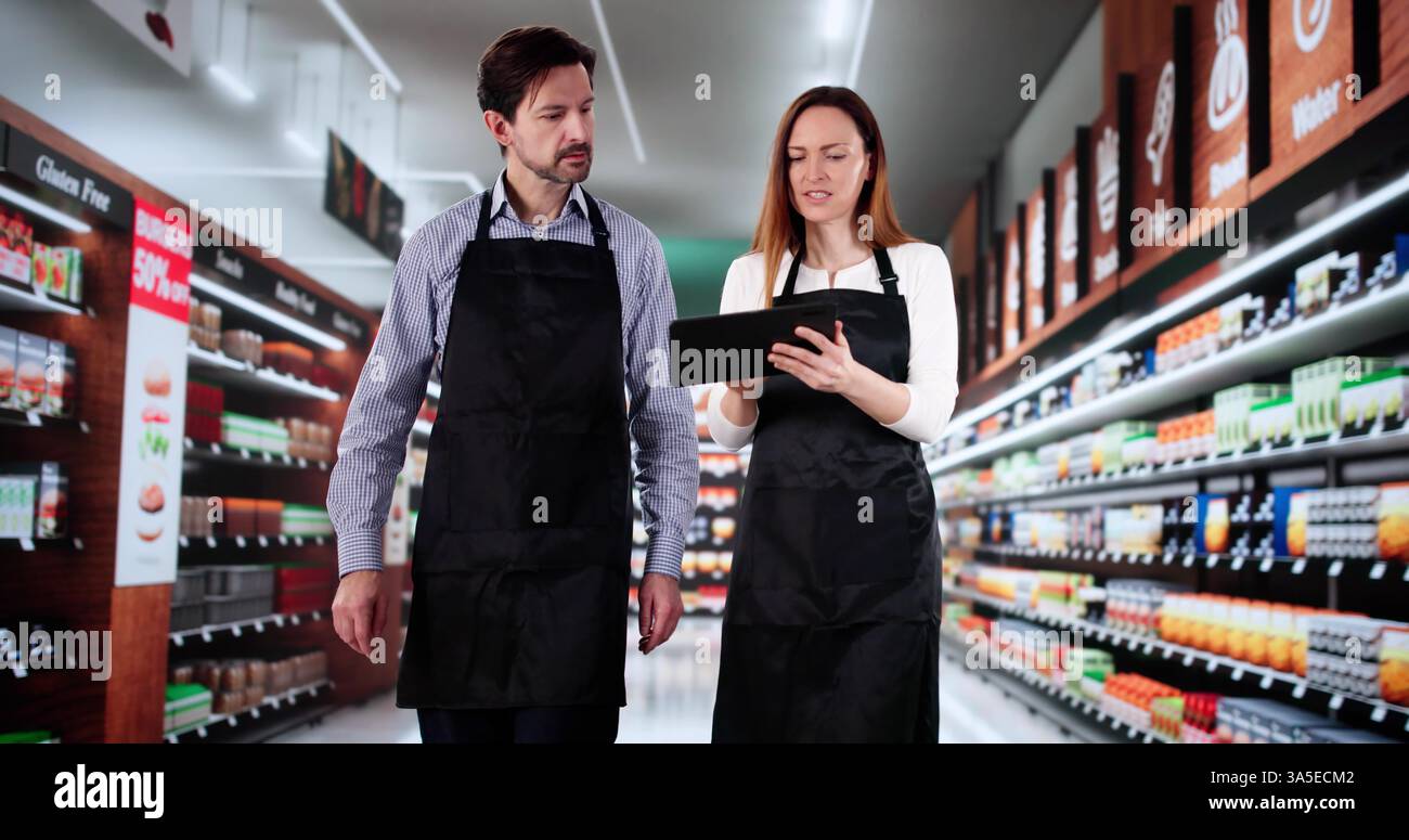 Training New Grocery Store Employee on Retail Supermarket Assistant ...