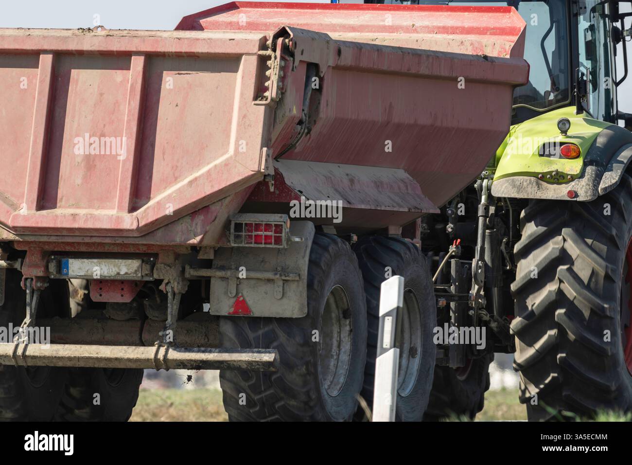 Tractor on trailer road hi-res stock photography and images - Alamy