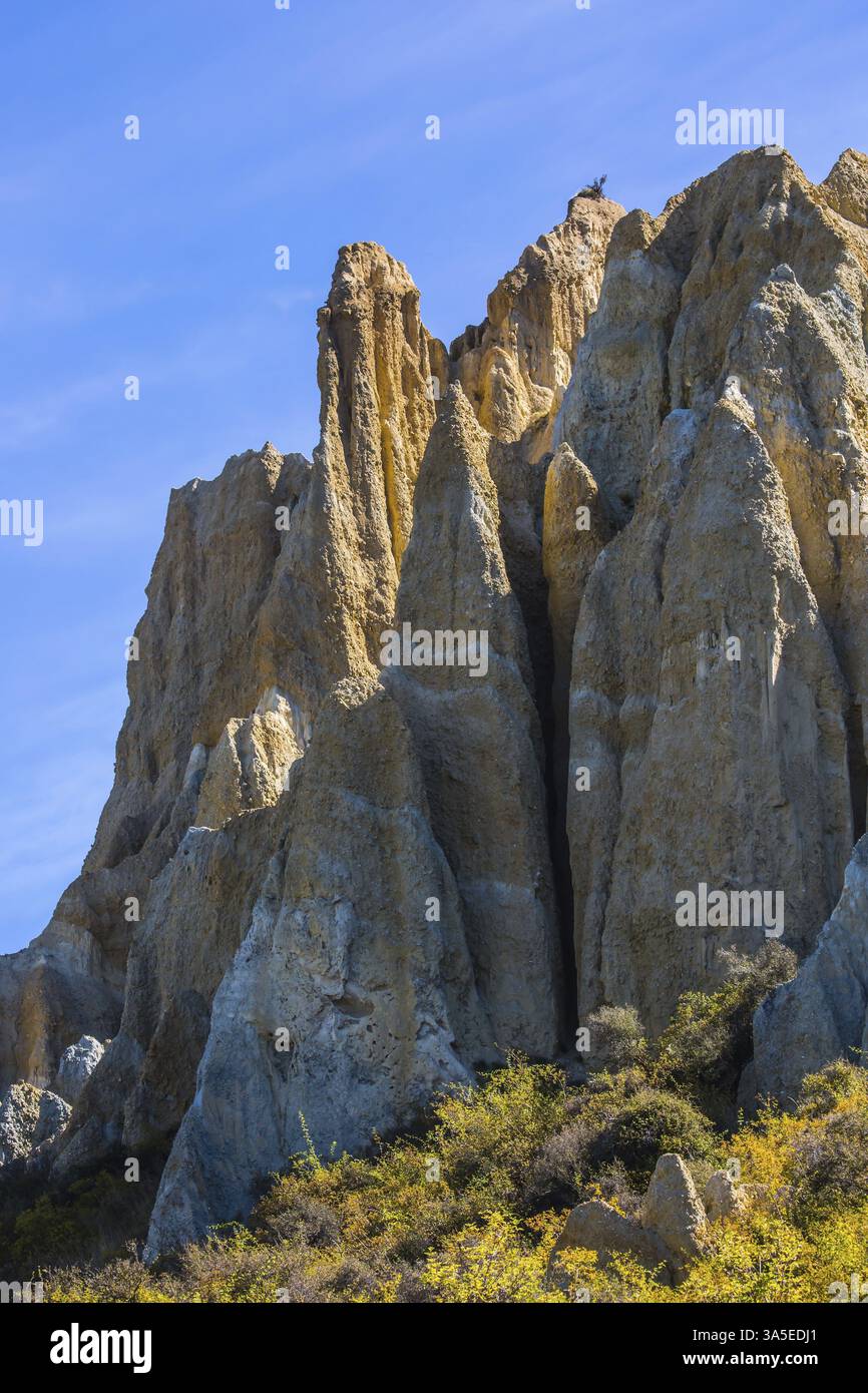 The Clay Cliffs are natural formations of land with jagged sharp peaks ...