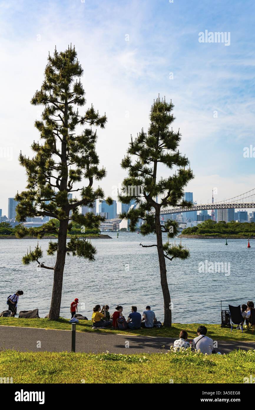 ODAIBA ISLAND, JAPAN, MAY 03, 2023: Favorite place for walks of ...