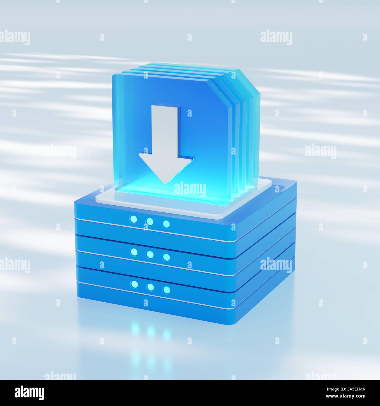 3D icon of a cloubd computing integrated with digital data elements and ...