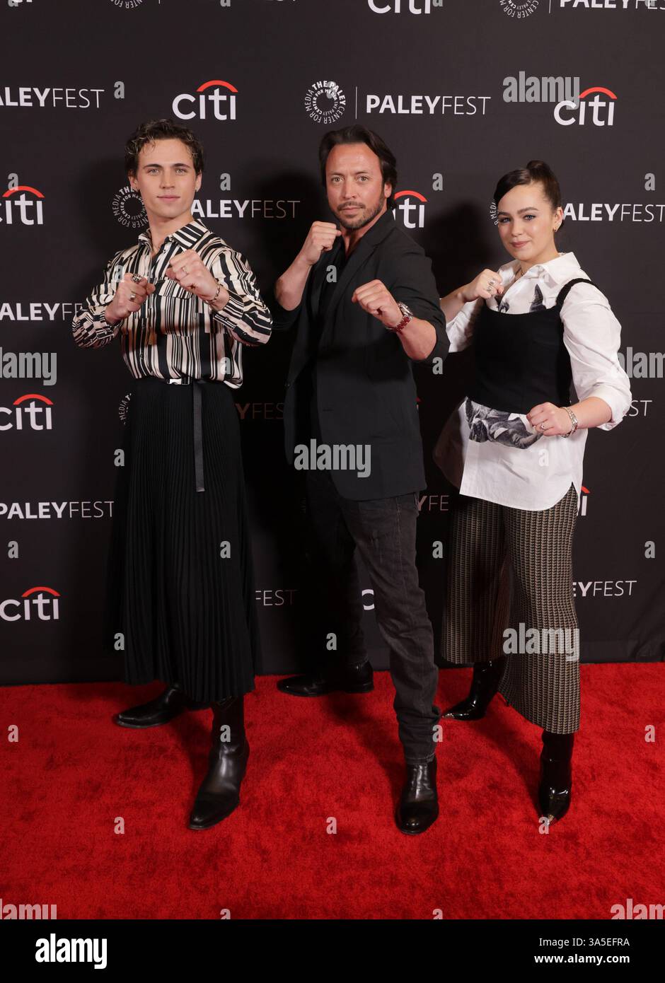 Tanner Buchanan, Don Lee, and Mary Mouser attends the screening of ...