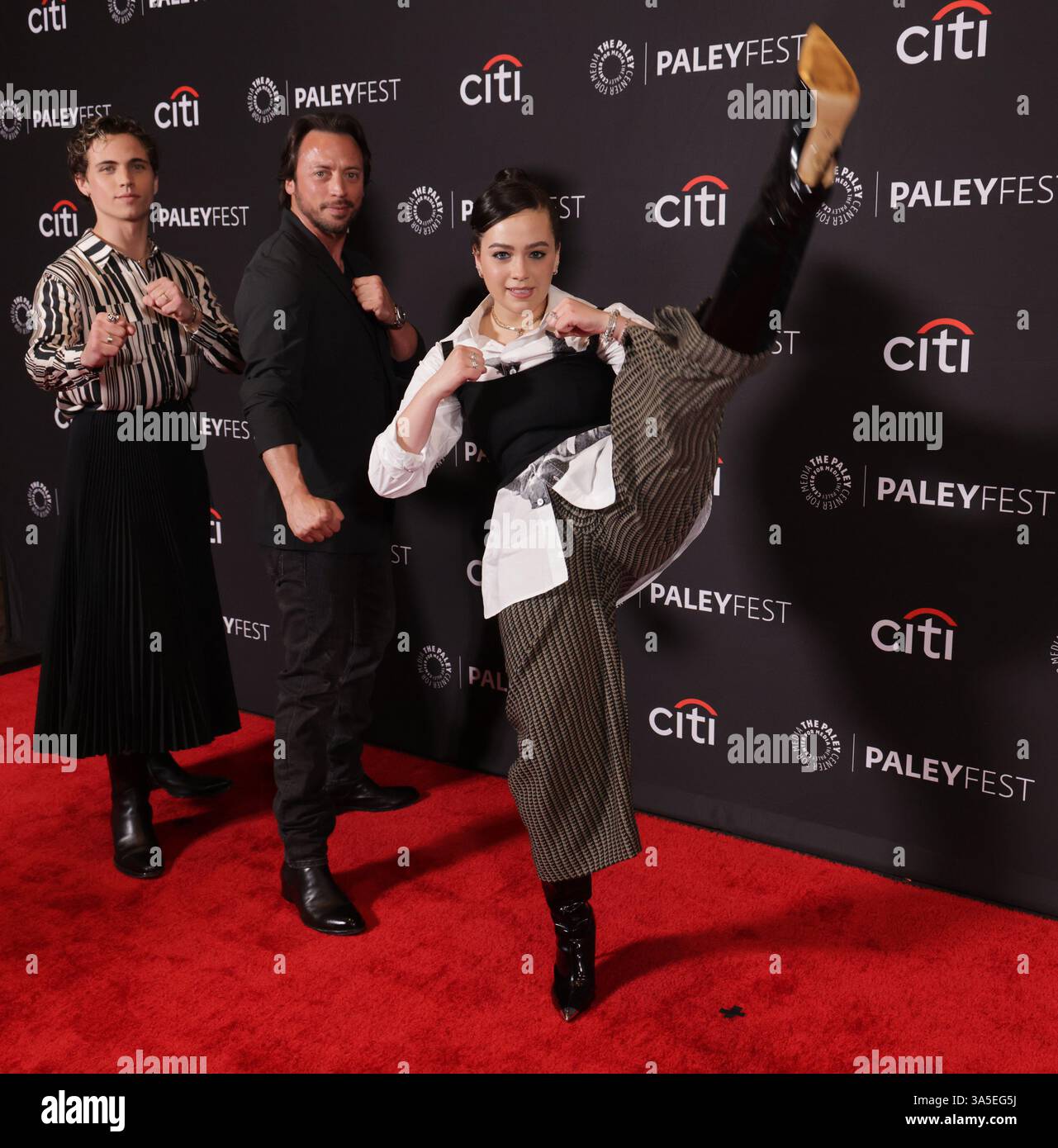 Tanner Buchanan, Don Lee, and Mary Mouser attends the screening of ...