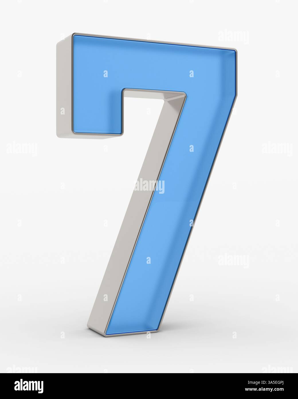 Number seven on white background. Isolated 3D illustration Stock Photo ...