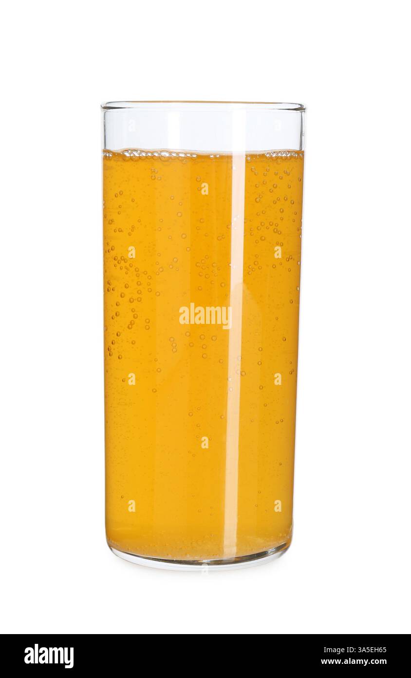 Sweet soda water in glass isolated on white Stock Photo - Alamy