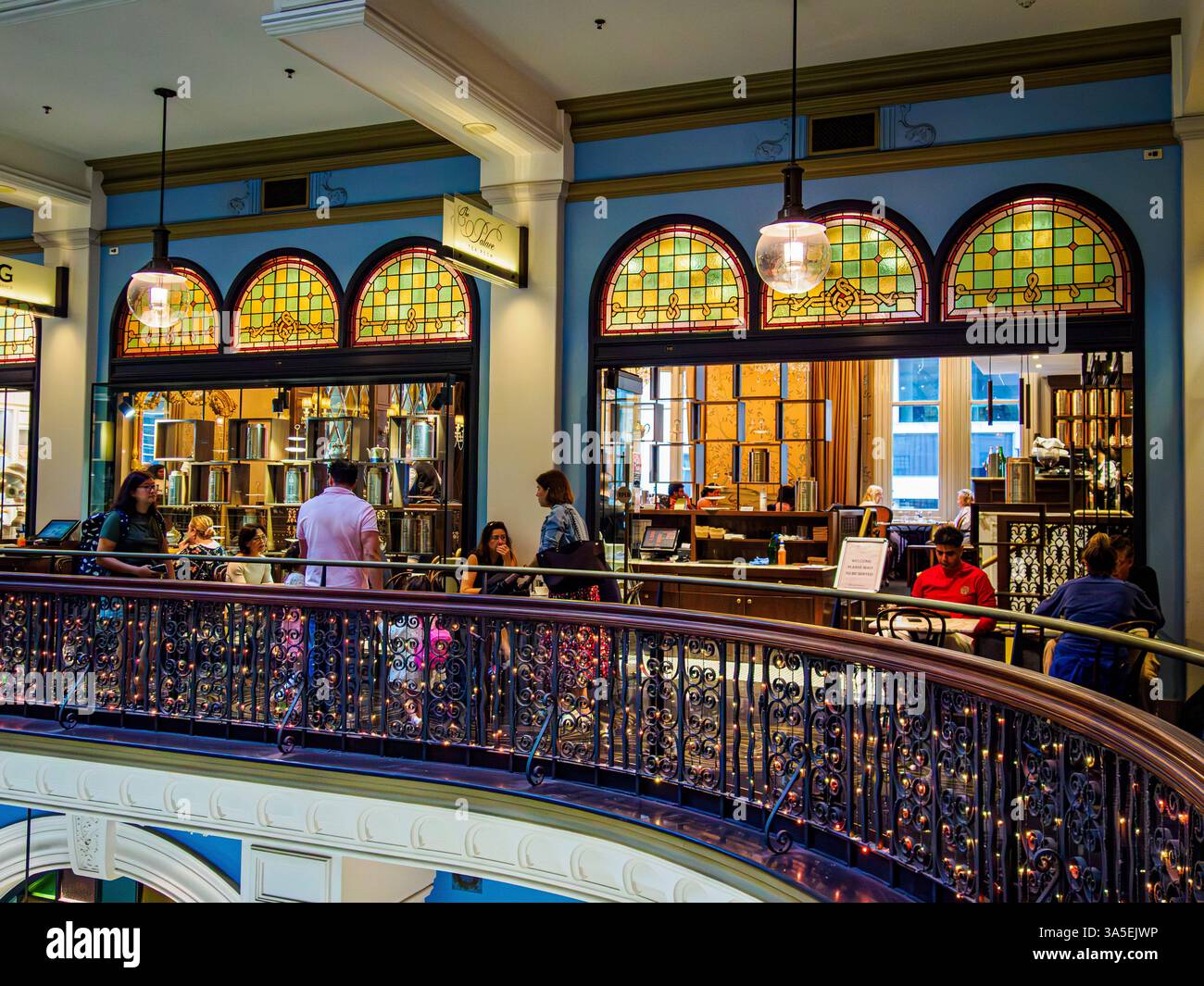 Art deco tearoom in the Victoria Building, Sydney, Australia Stock ...