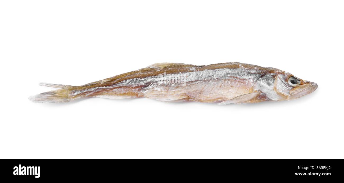Dried salted smelt fish isolated on white Stock Photo - Alamy