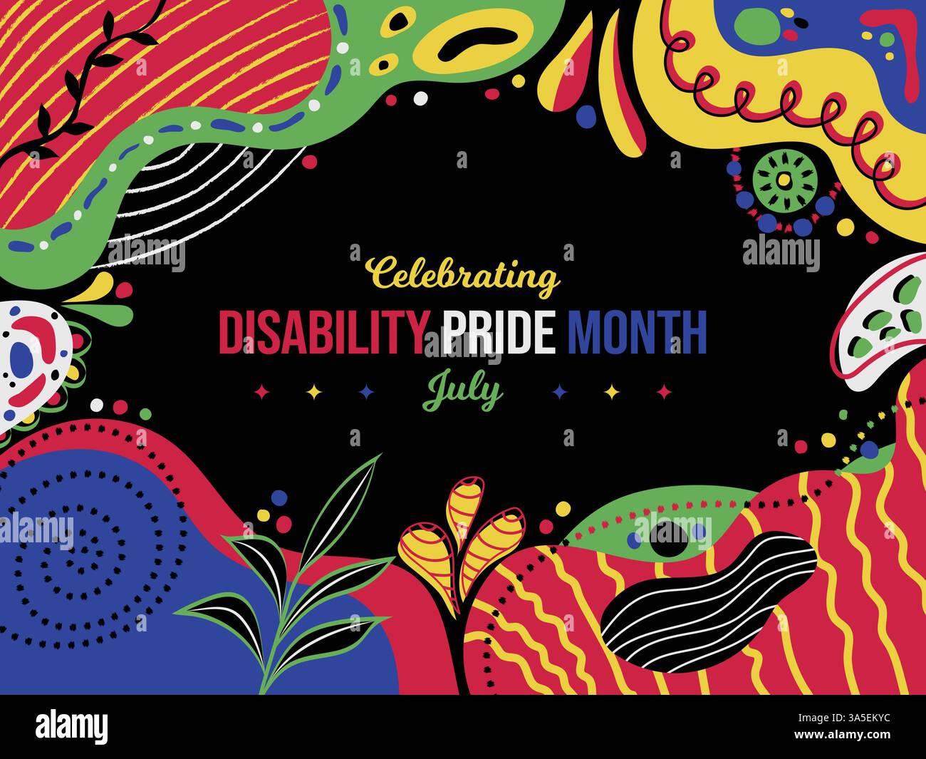 Celebrating Disability Pride Month Memphis Background. July Awareness ...