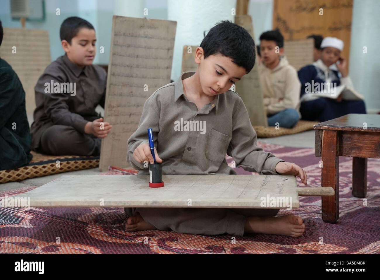 Misrata, Libya. 23rd Mar, 2025. A six-year-old student, one of the ...