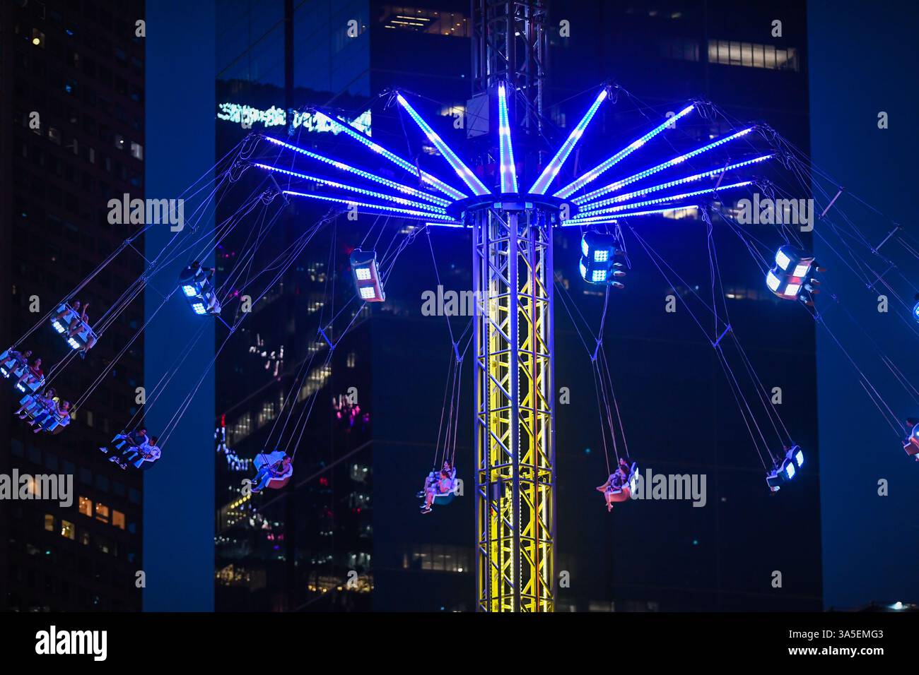 Carnival rides are seen during Moomba festival in central Melbourne ...