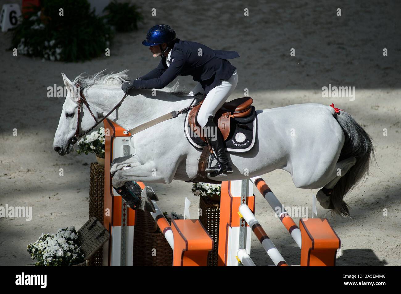 Paris, France. 22nd Mar, 2025. Gregory COTTARD (FRA) riding COCAINE DU ...
