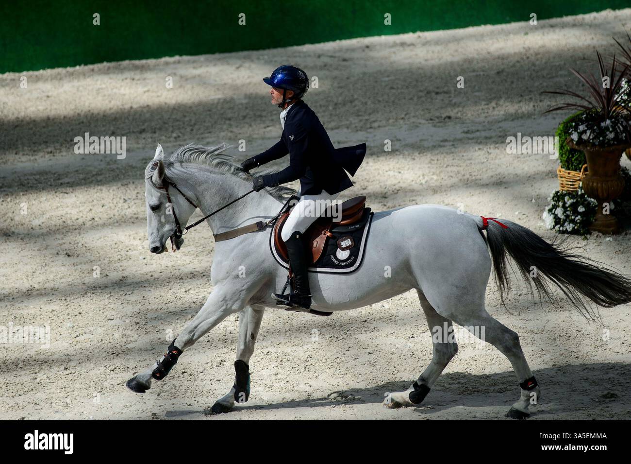 Paris, France. 22nd Mar, 2025. Gregory COTTARD (FRA) riding COCAINE DU ...