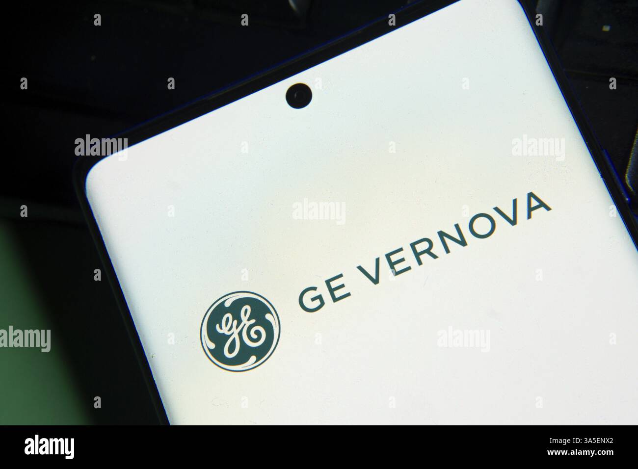 GE Vernova logo displayed on a smartphone screen Stock Photo - Alamy
