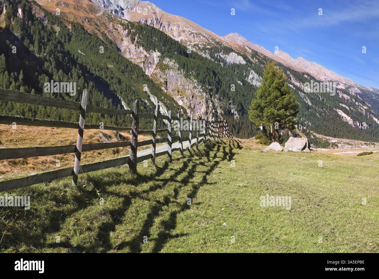 Alpine Valley in Austria. Headwaters National Park Krimml waterfalls ...