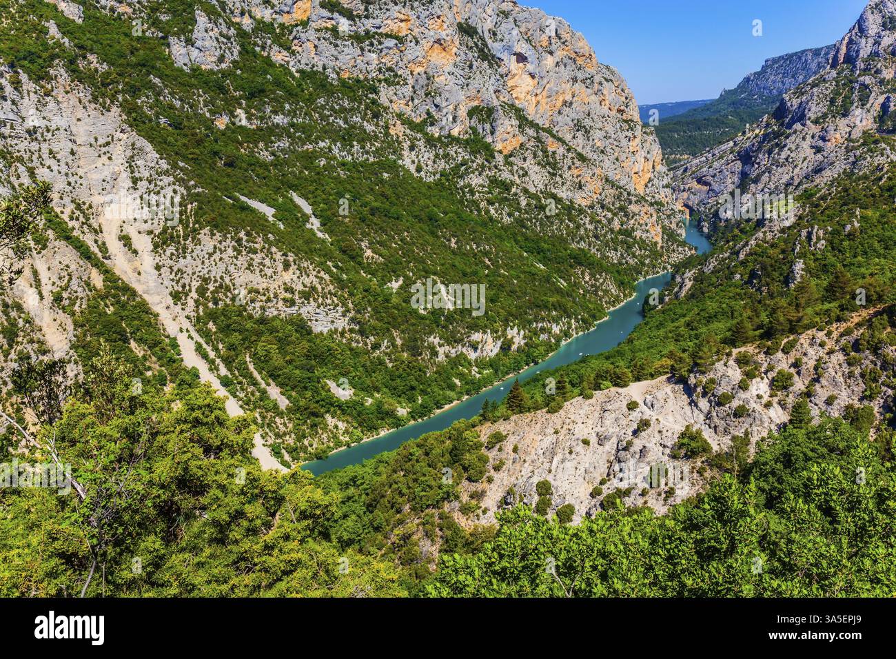 Magnificent gorge Verdon in the French Alps. The river Verdon flows ...