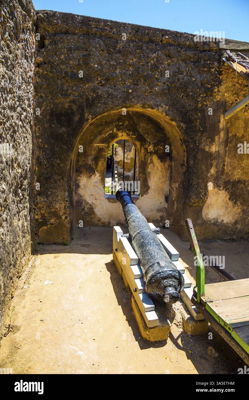 Bastion and loopholes in the thick ancient walls of the fortress. There ...