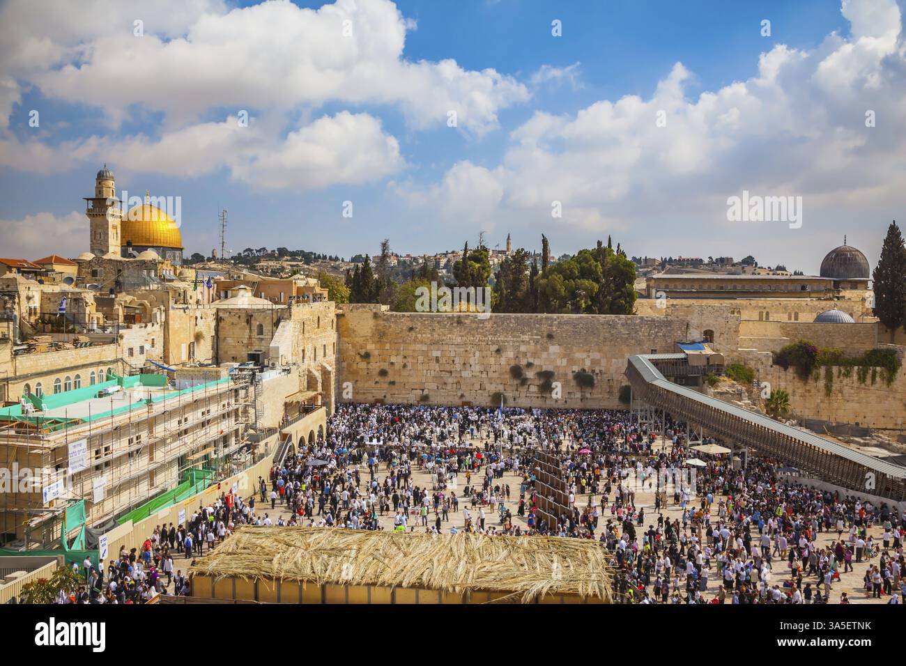 Western Wall of the Temple. The huge crowd of Jews for a prayer has ...