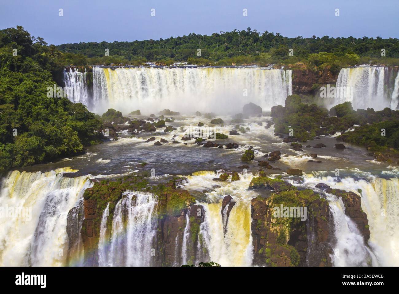 The concept of extreme and exotic tourism. Iguazu Falls National Park ...