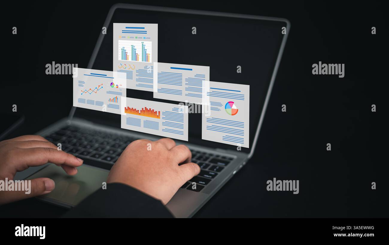 Business analytics with charts, Financial and marketing strategy, KPIs ...