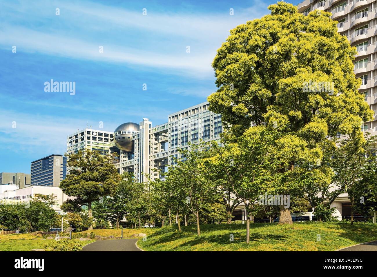 Stunning modern architecture on Odaiba Island. Odaiba is a large ...