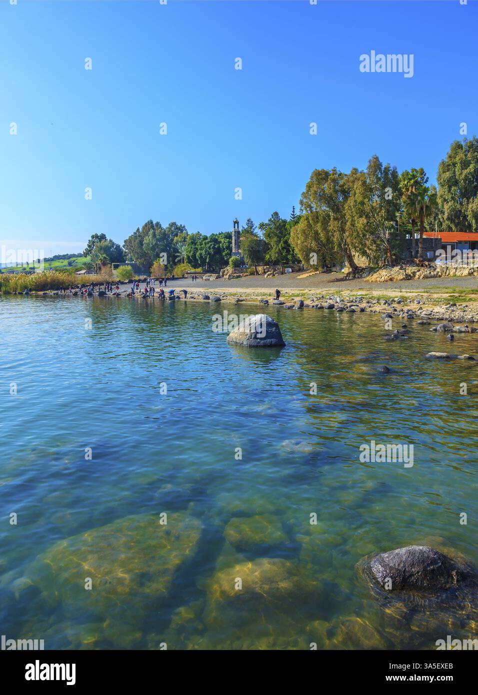 Sea of Galilee in Israel. The Church of the Primacy - Tabgha. On the ...