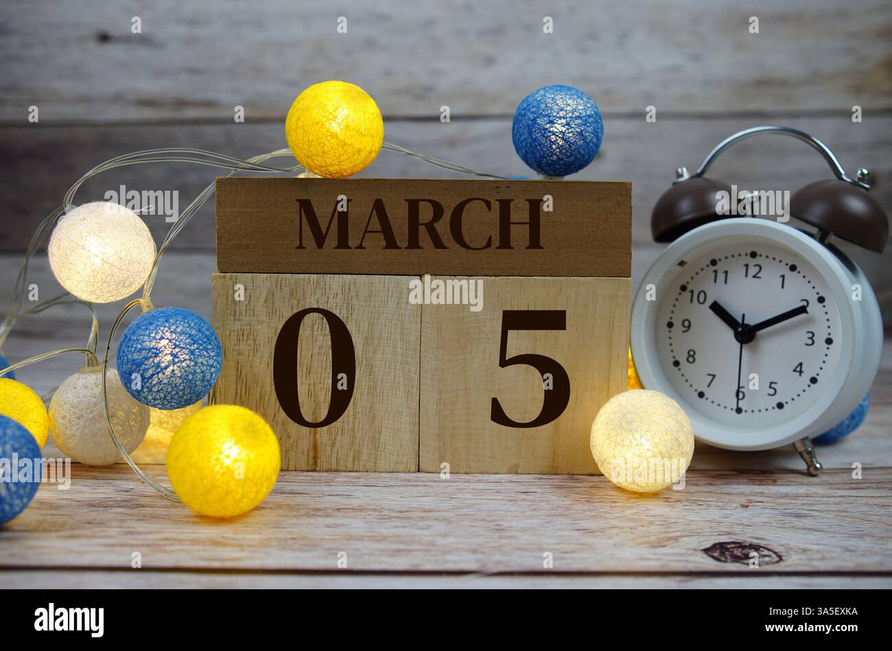Wooden Calendar Showing the Date of March 5th. Day 5 of March month ...