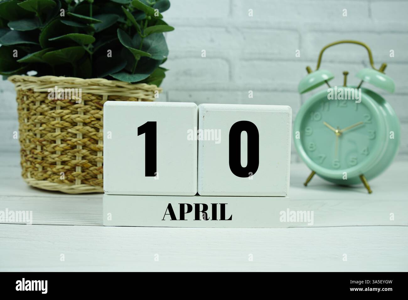 Wooden Calendar Showing the Date of April 10th. Day 10 of April month ...