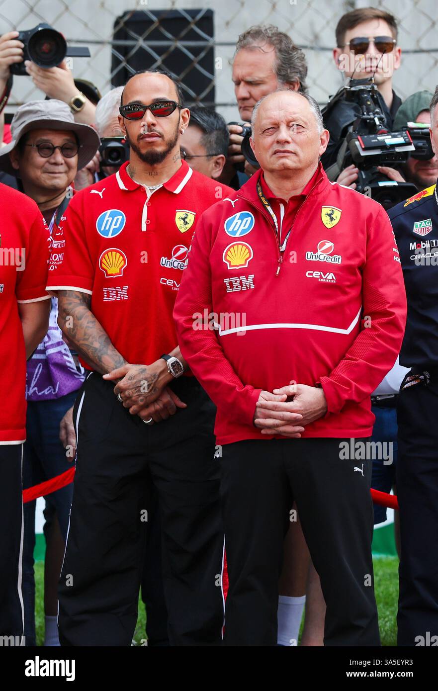 Lewis Hamilton, Frederic Vasseur, Minute Silence for EDDIE JORDAN OBE ...
