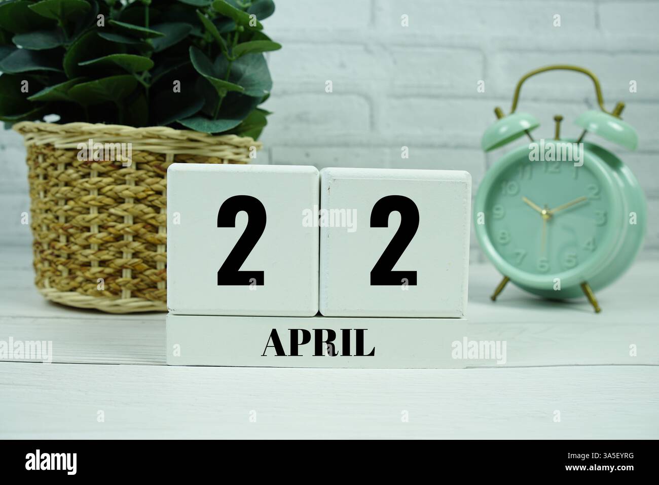 Wooden Calendar Showing the Date of April 22th. Day 22 of April month ...