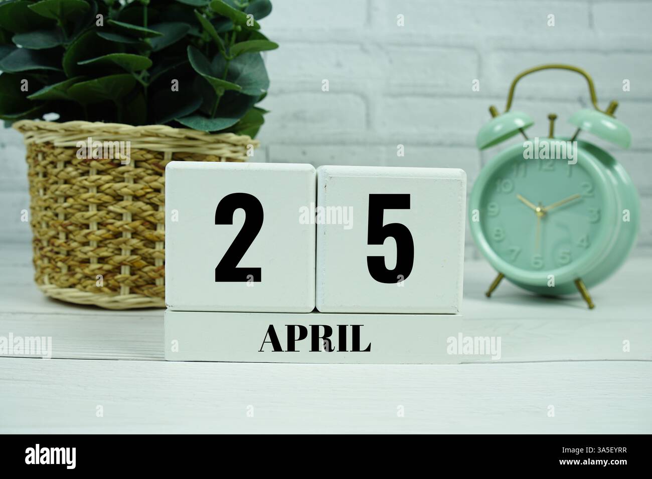 Wooden Calendar Showing the Date of April 25th. Day 25 of April month ...