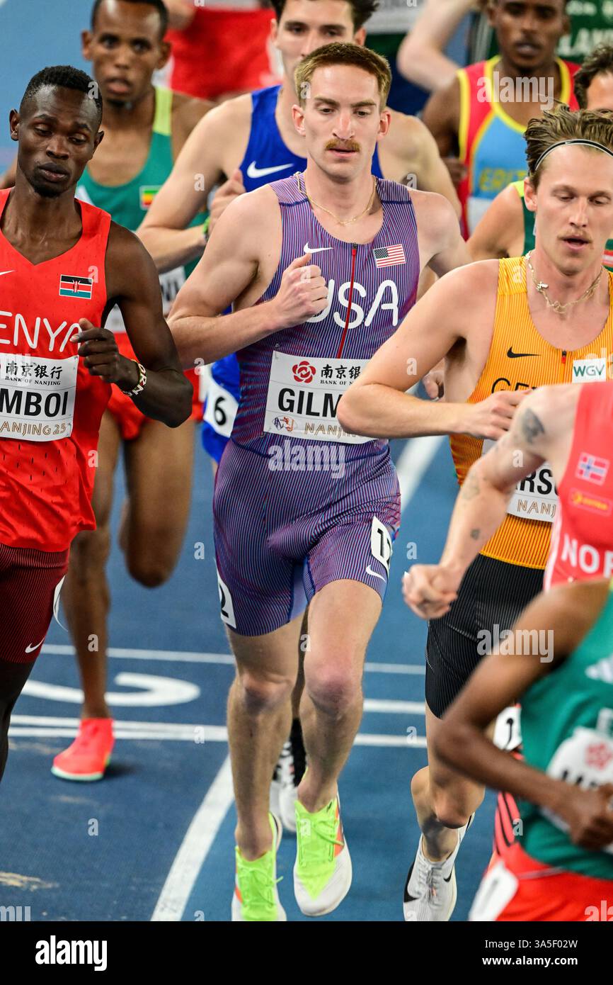 Sam Gilman of the USA competing in the 3000m men final at the World ...