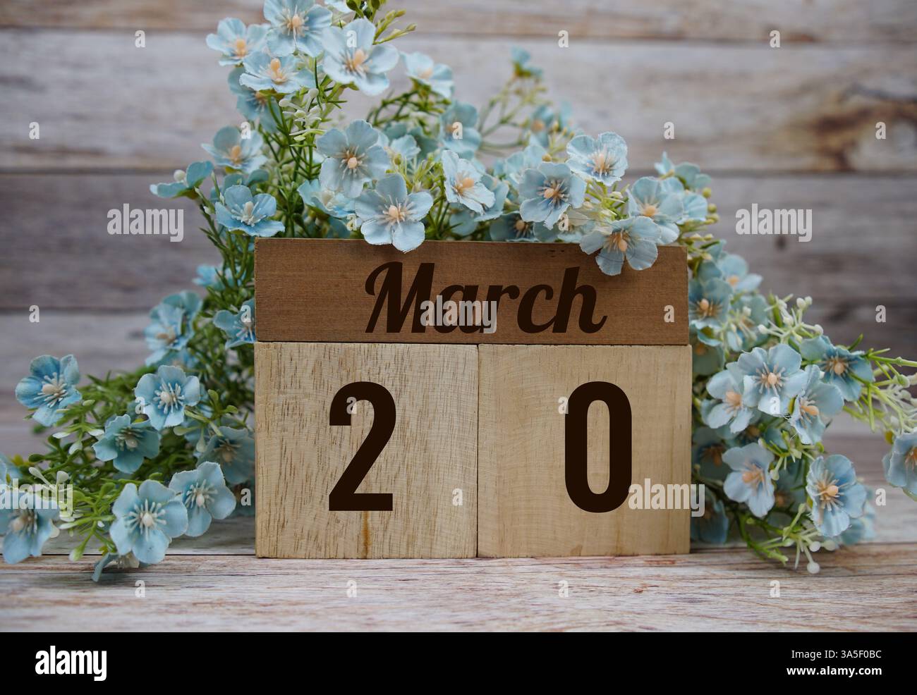 Wooden Calendar Showing the Date of March 20th. Day 20 of March month ...