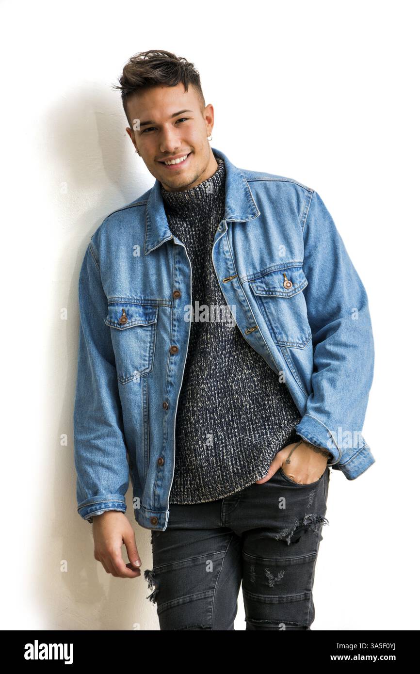 Asian men denim jacket hi-res stock photography and images - Alamy