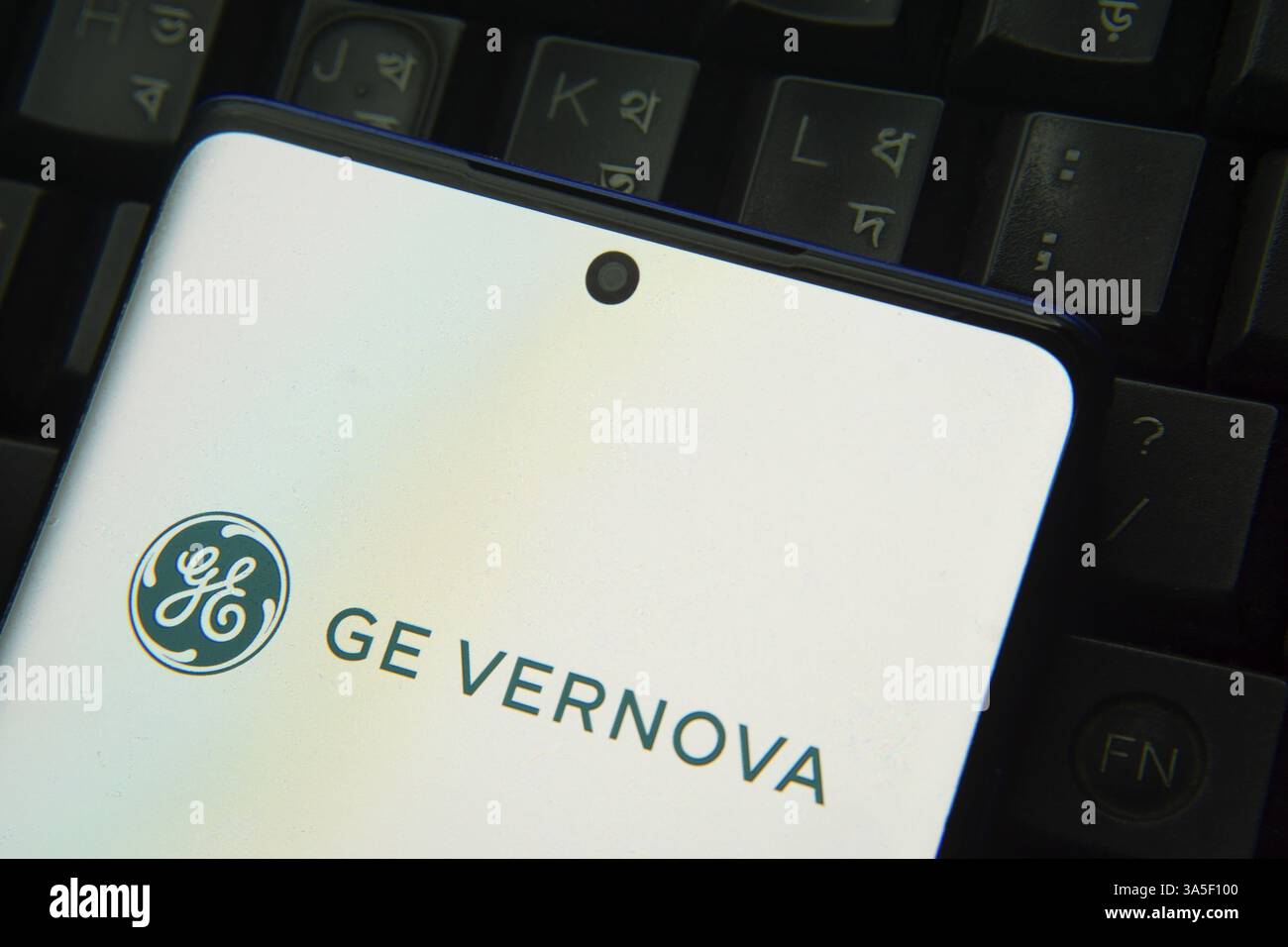 GE Vernova logo displayed on a smartphone screen Stock Photo - Alamy
