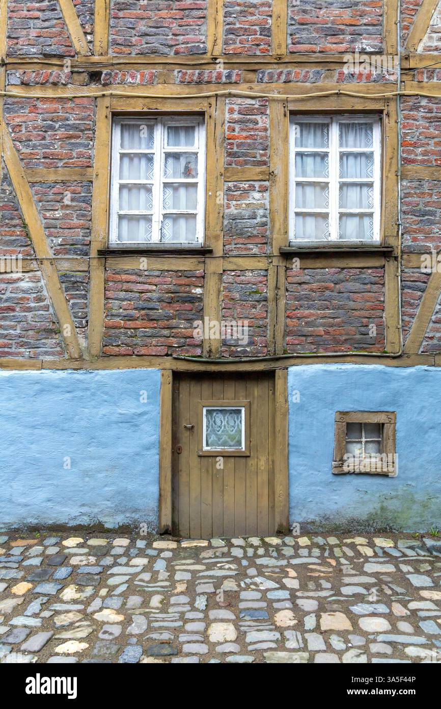 Front view of Monschau and typical half-timbered German house Stock ...
