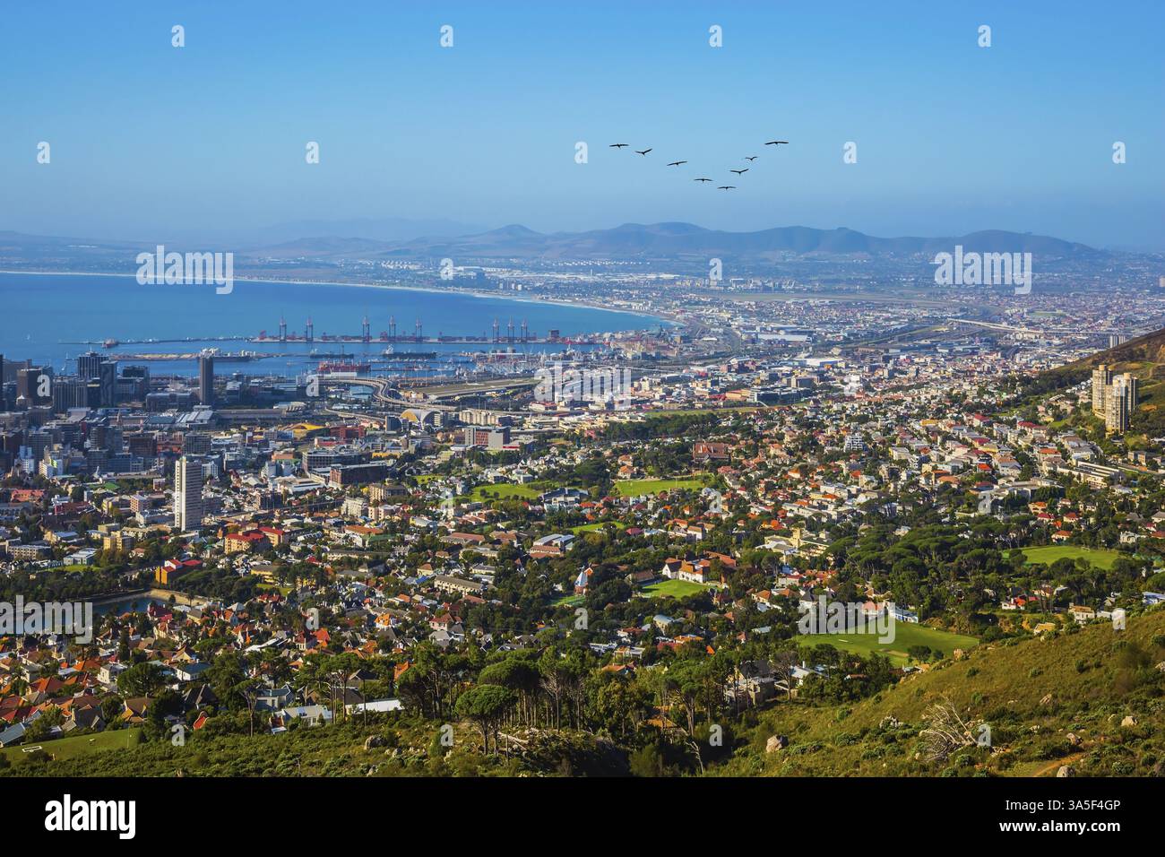 Concept of active tourism and rest. Travel to Africa. Panorama Cape ...