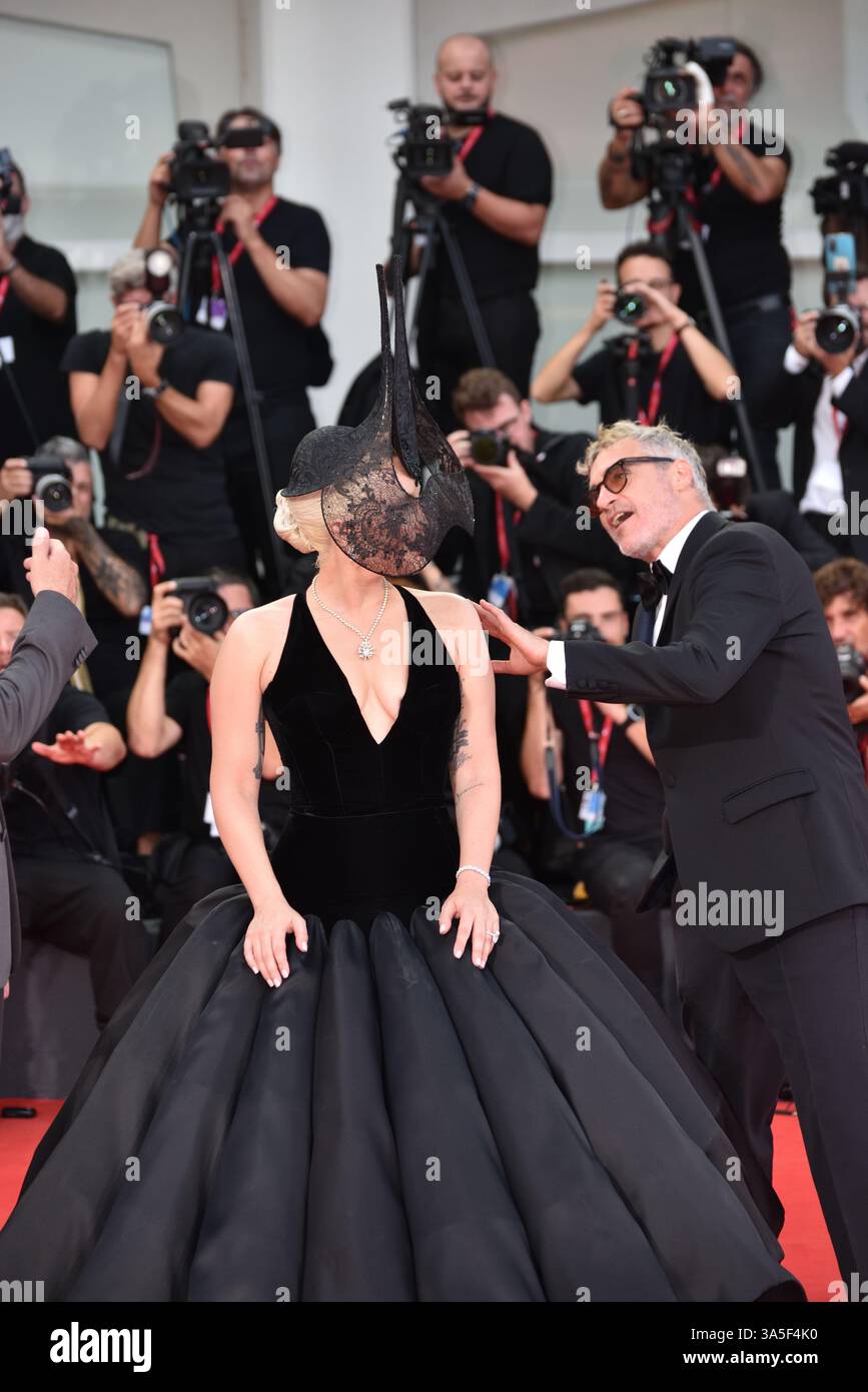 Lady Gaga, Joaquin Phoenix, Todd Philips attends at the red carpet for ...