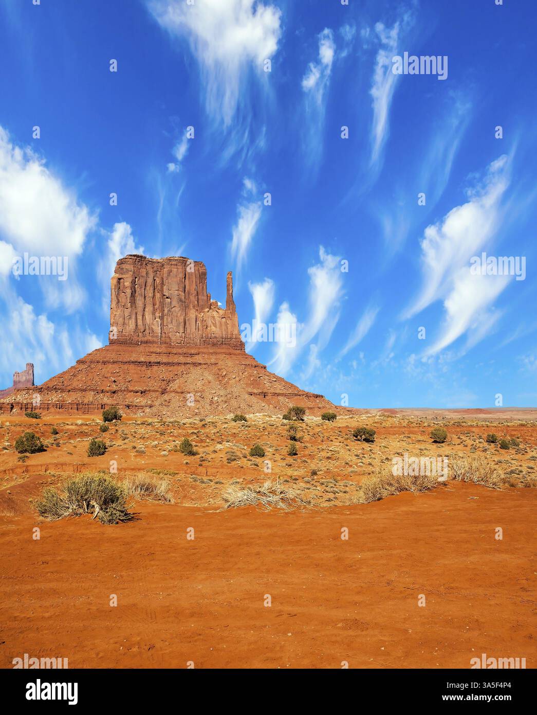 Monument Valley is unique geological formation. The USA. Huge masses of ...
