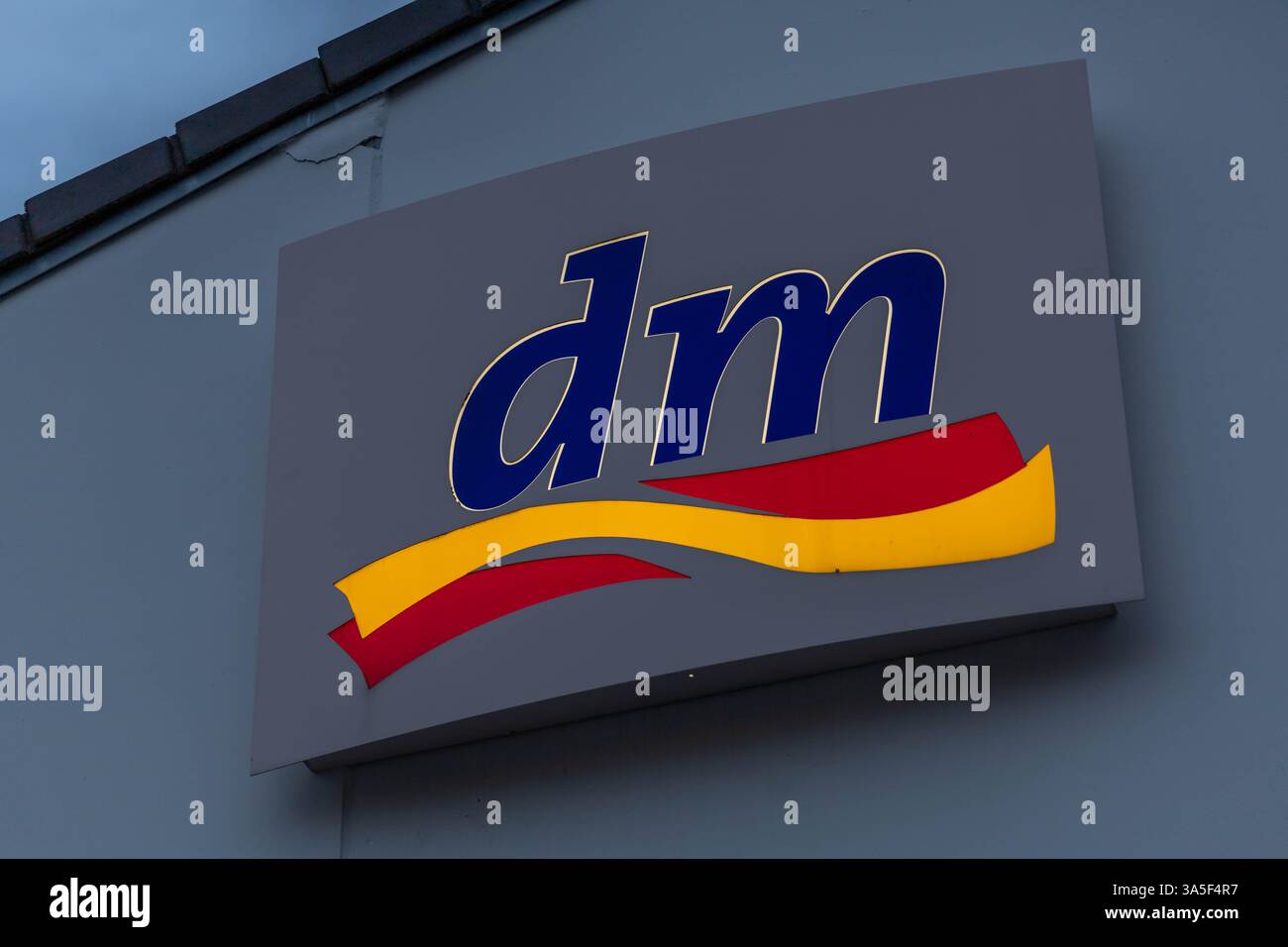 DM drogerie logo on the shop Prüm. DM is a chain of retail stores ...