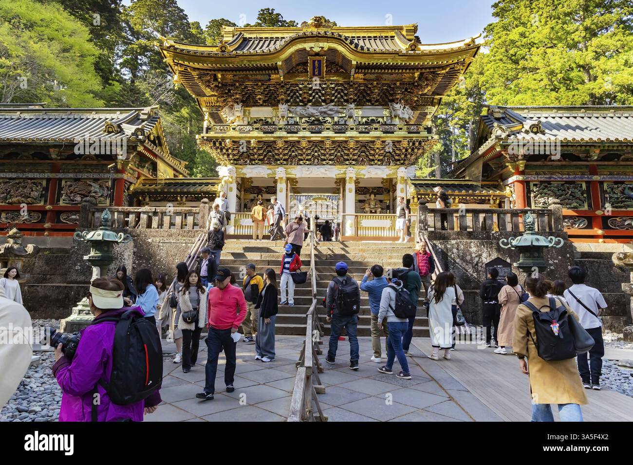 NIKKO, JAPAN, APRIL 22, 2023: Visitors to the temple and shrine of ...