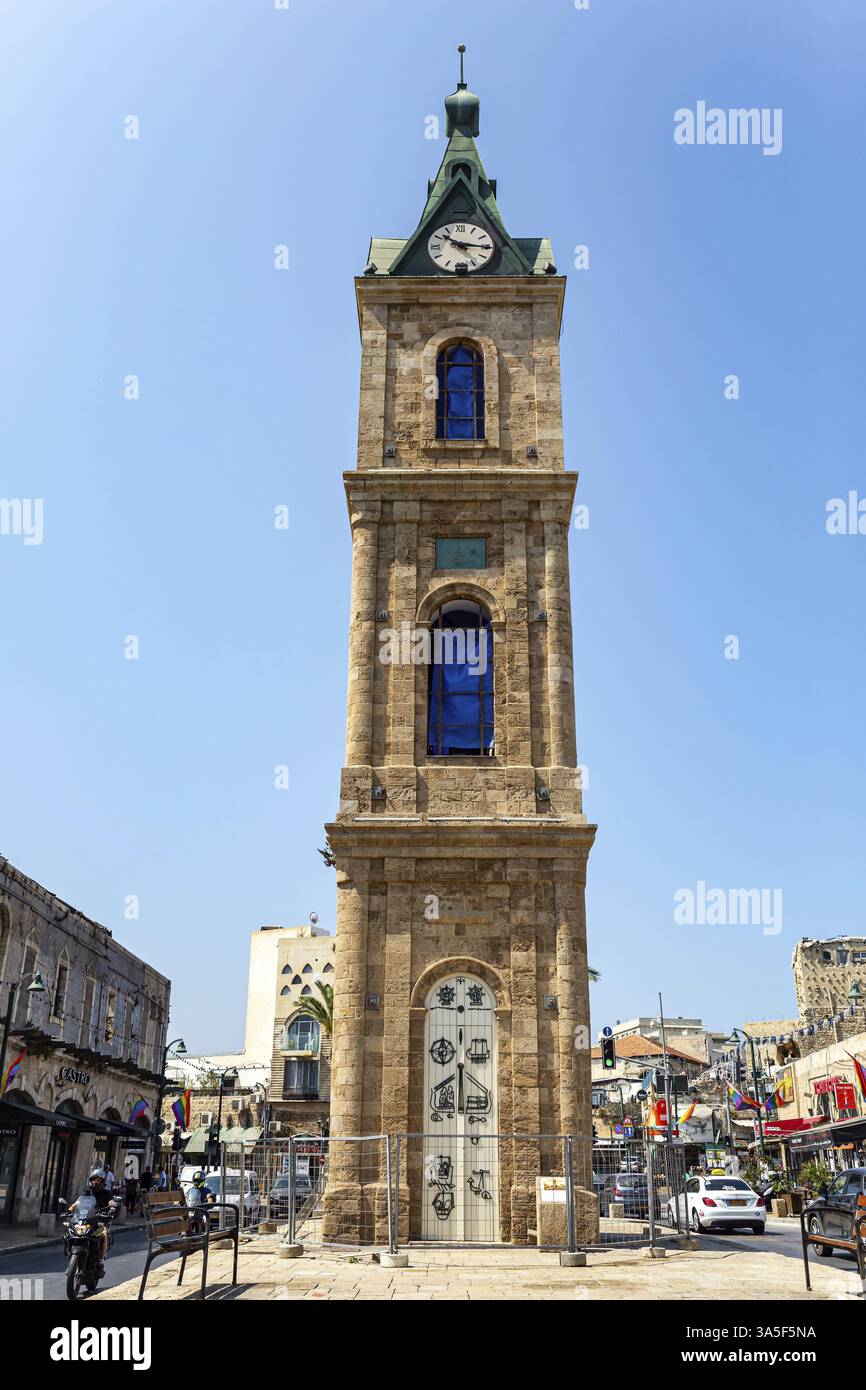 Jaffa. Tel Aviv, Israel. The famous Clock Tower in the central square ...